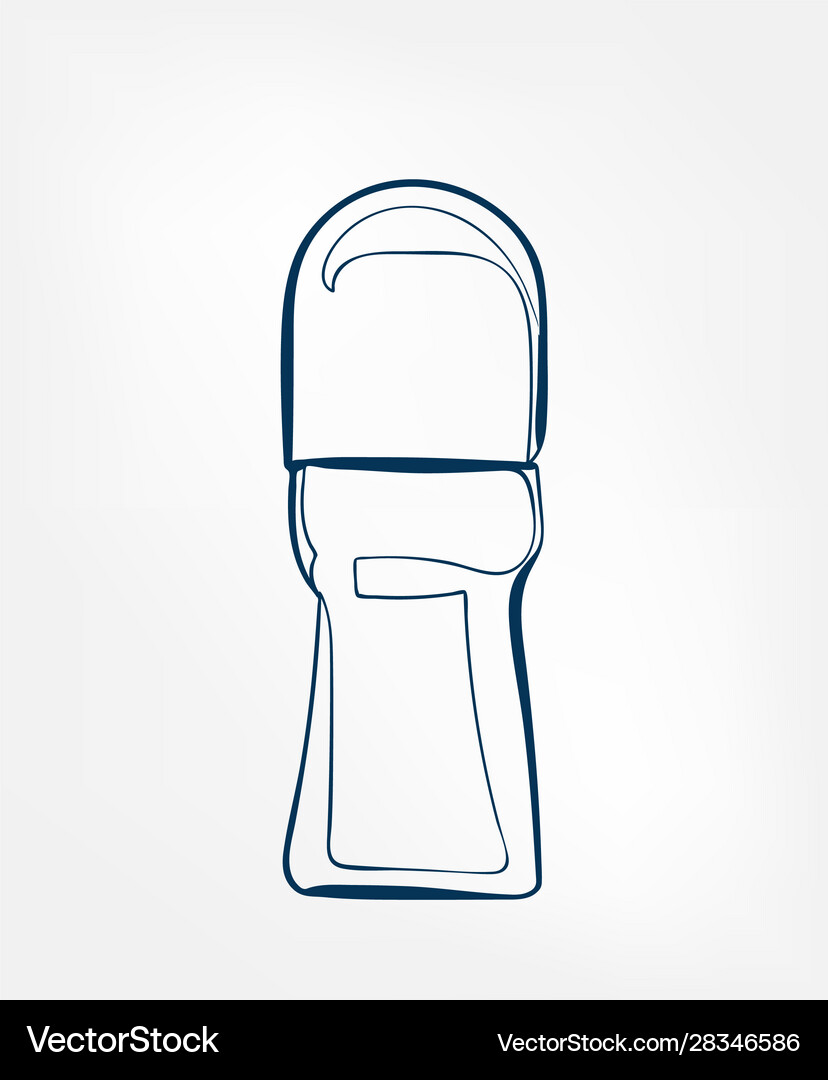 Deodorant line art sketch outline isolated design Vector Image