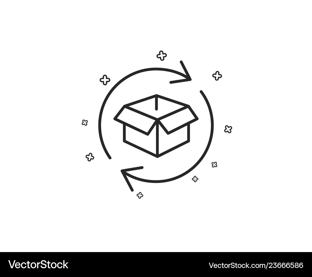 Exchange of goods line icon return parcel sign Vector Image