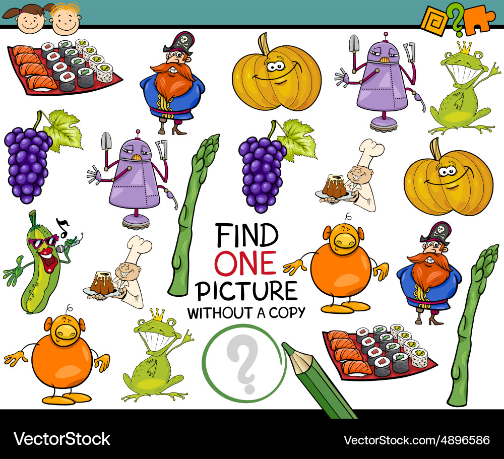 Find single picture game cartoon Royalty Free Vector Image