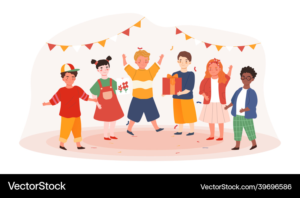 Group of multicultural children talk concept Vector Image
