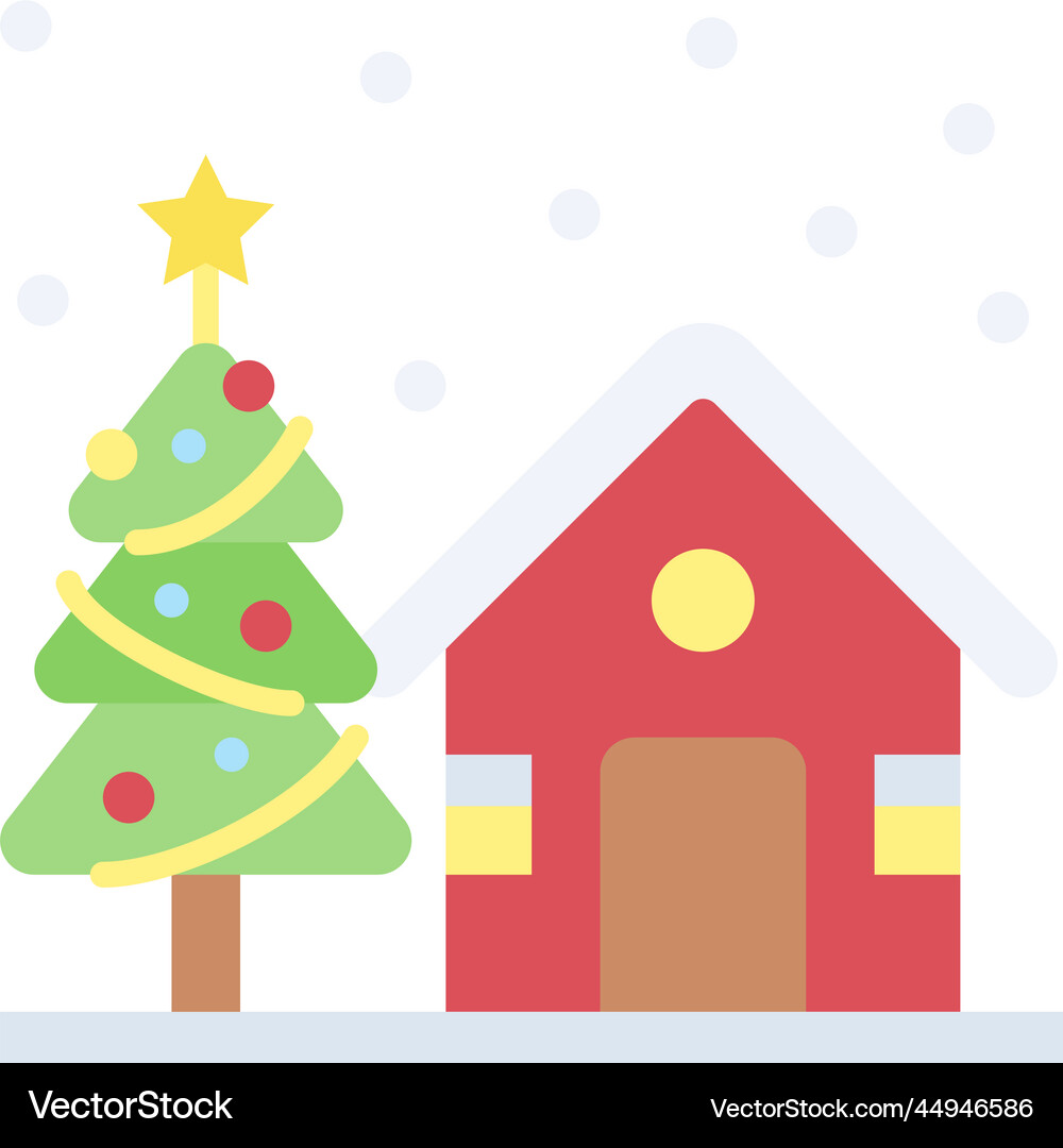 House and christmas tree icon related Royalty Free Vector