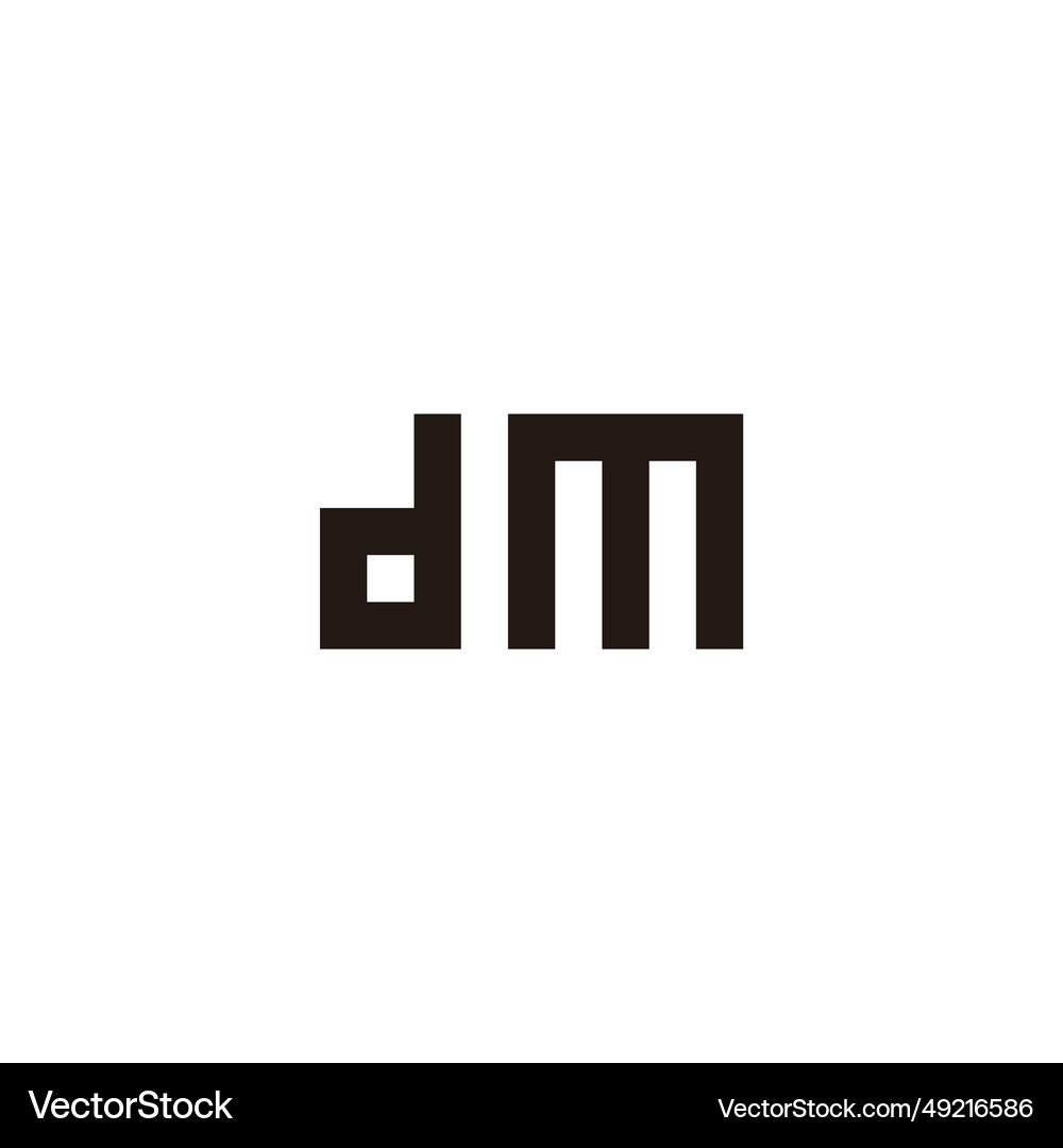 Letter d m car square geometric symbol simple logo