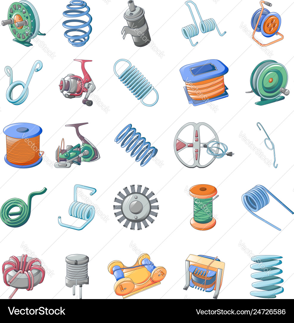 Name icons set cartoon style Royalty Free Vector Image