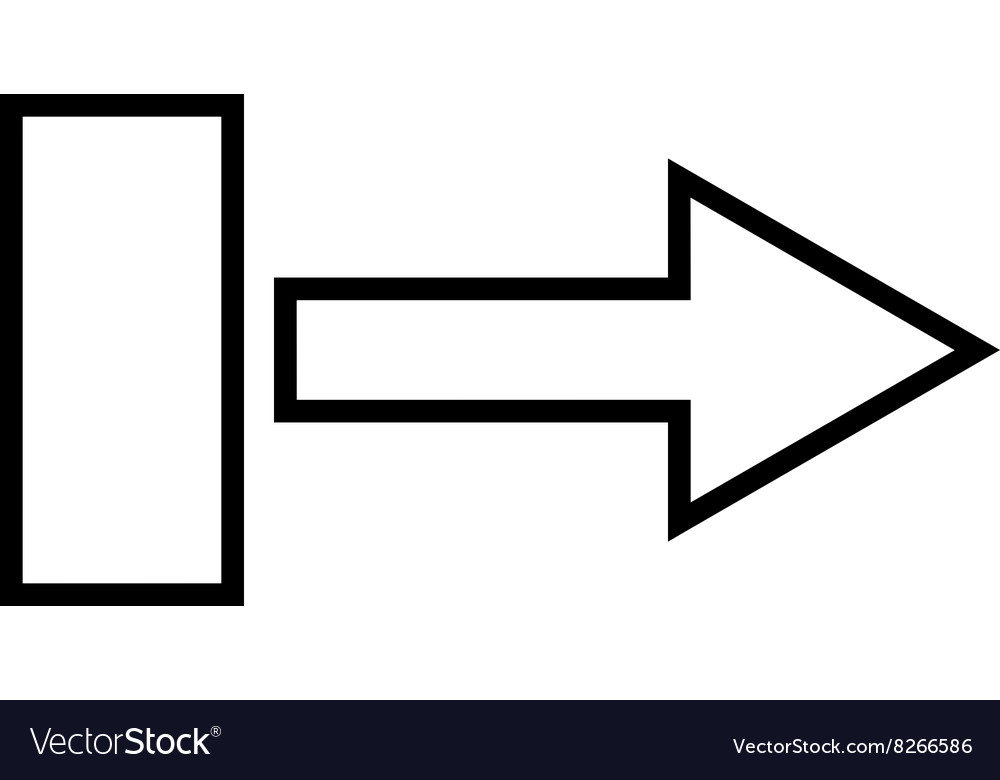 Pull arrow right stroke icon Royalty Free Vector Image