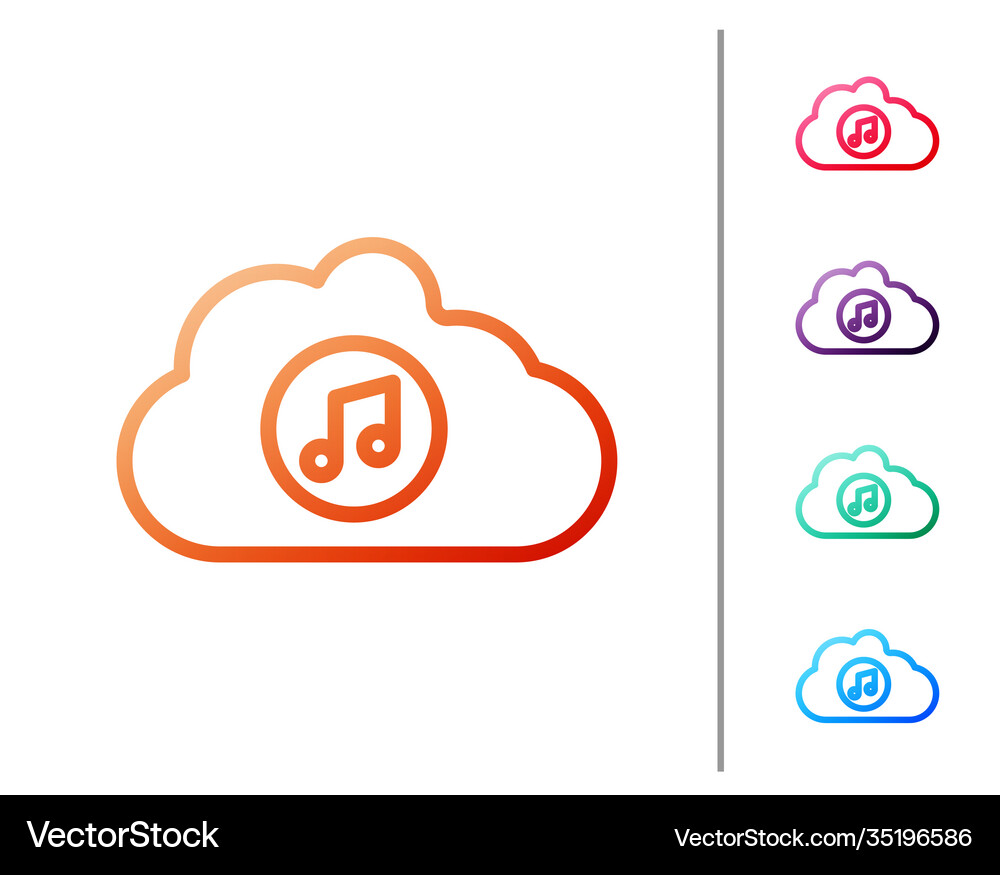 Red line music streaming service icon isolated Vector Image