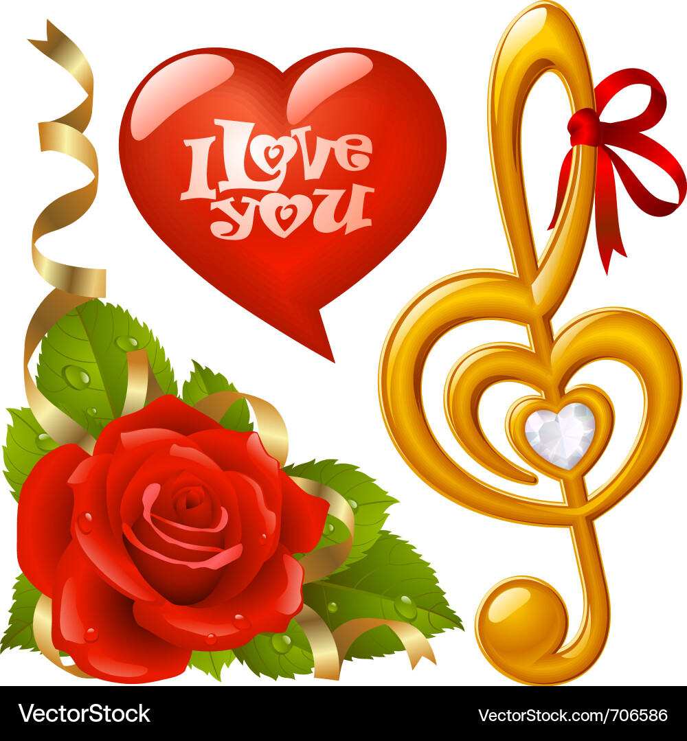 Valentines day set Royalty Free Vector Image - VectorStock