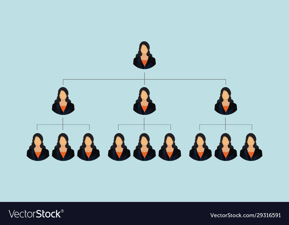Corporation business hierarchy isolated on blue Vector Image