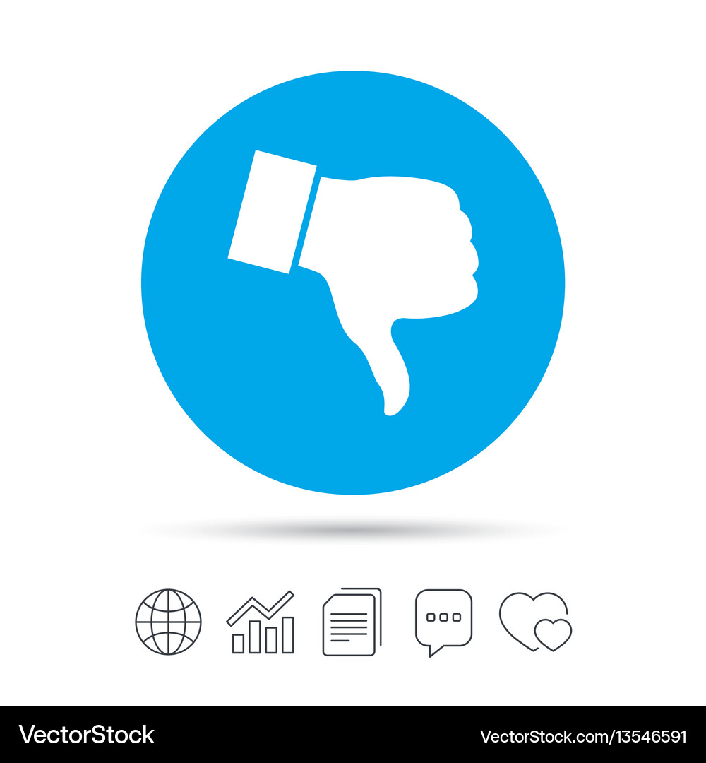 Dislike sign icon hand finger down symbol Vector Image