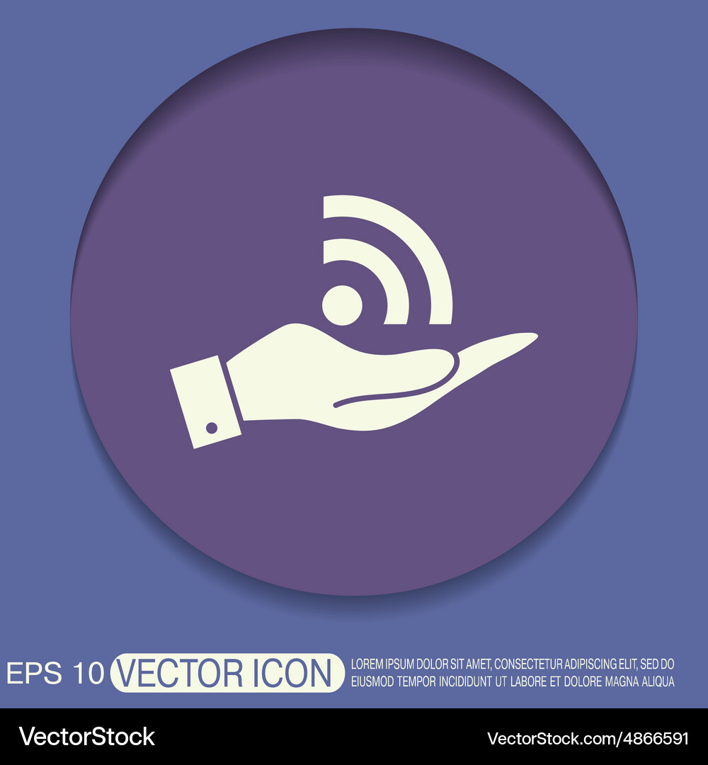Hand holding a rss symbol character news Vector Image