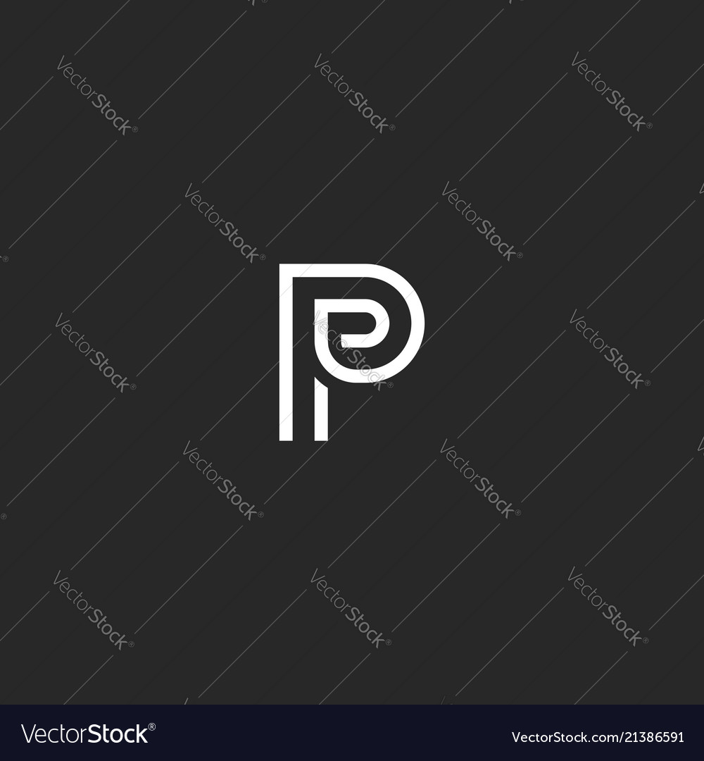 Monogram initial p letter capital creative Vector Image