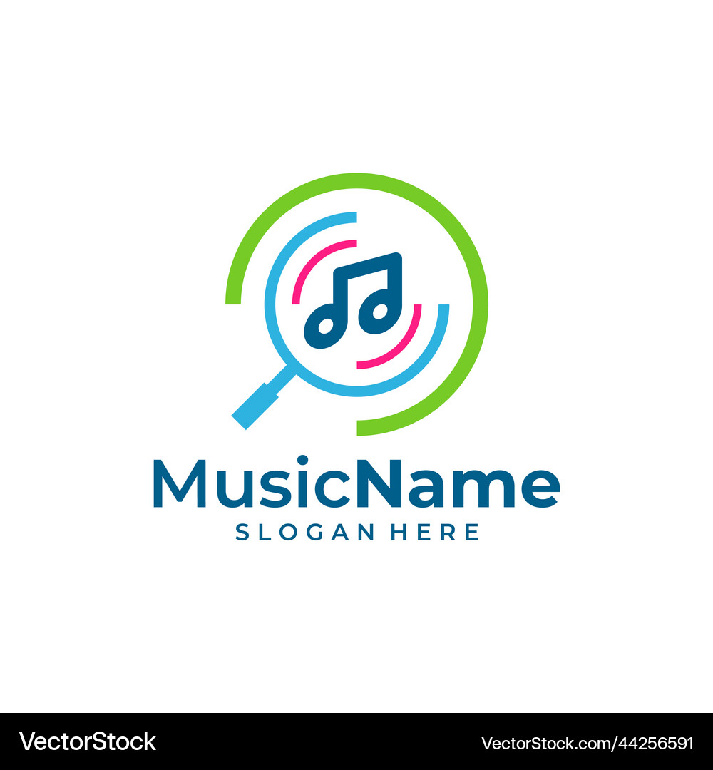 Music find logo icon Royalty Free Vector Image