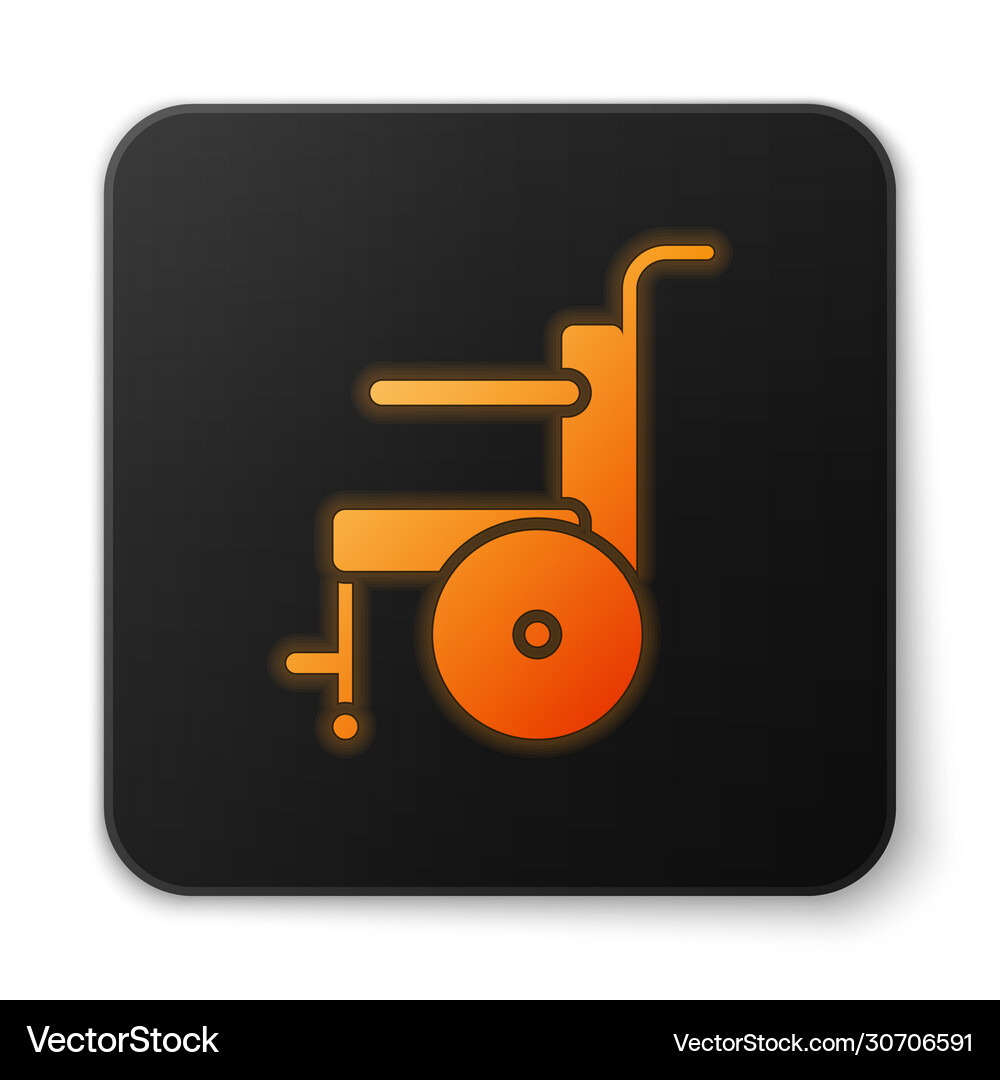 Orange glowing neon wheelchair for disabled Vector Image