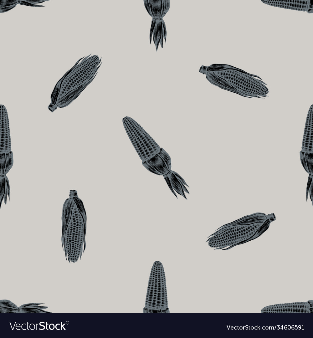 Seamless pattern with hand drawn stylized corn Vector Image