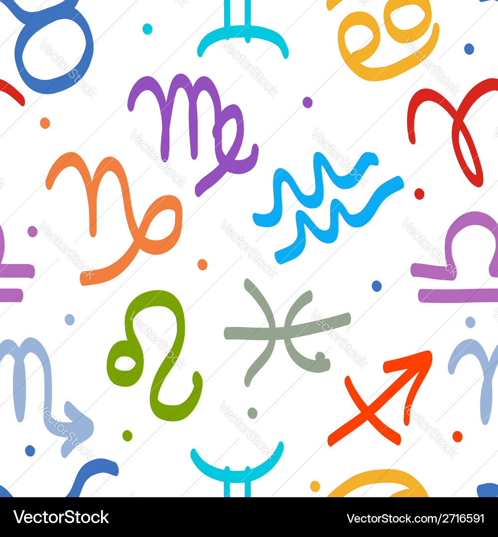 Seamless pattern with zodiac signs for your design