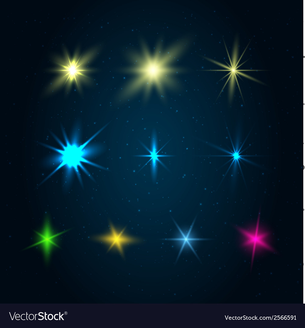 Set 10 glowing design elements Royalty Free Vector Image