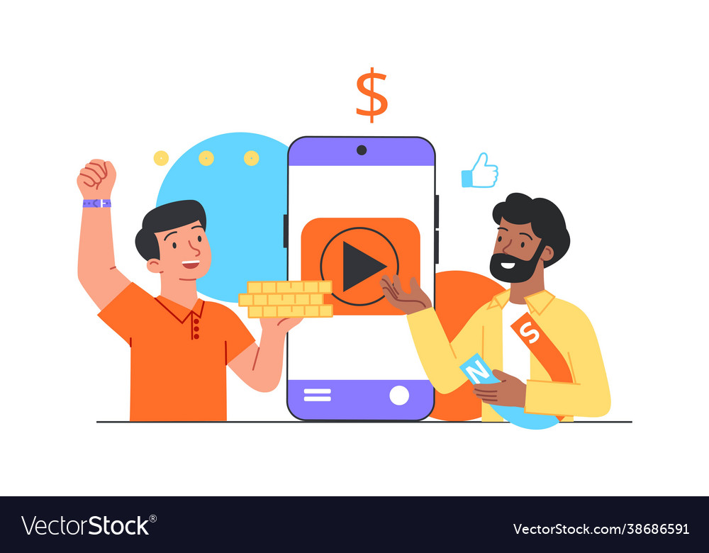 Video monetization concept Royalty Free Vector Image