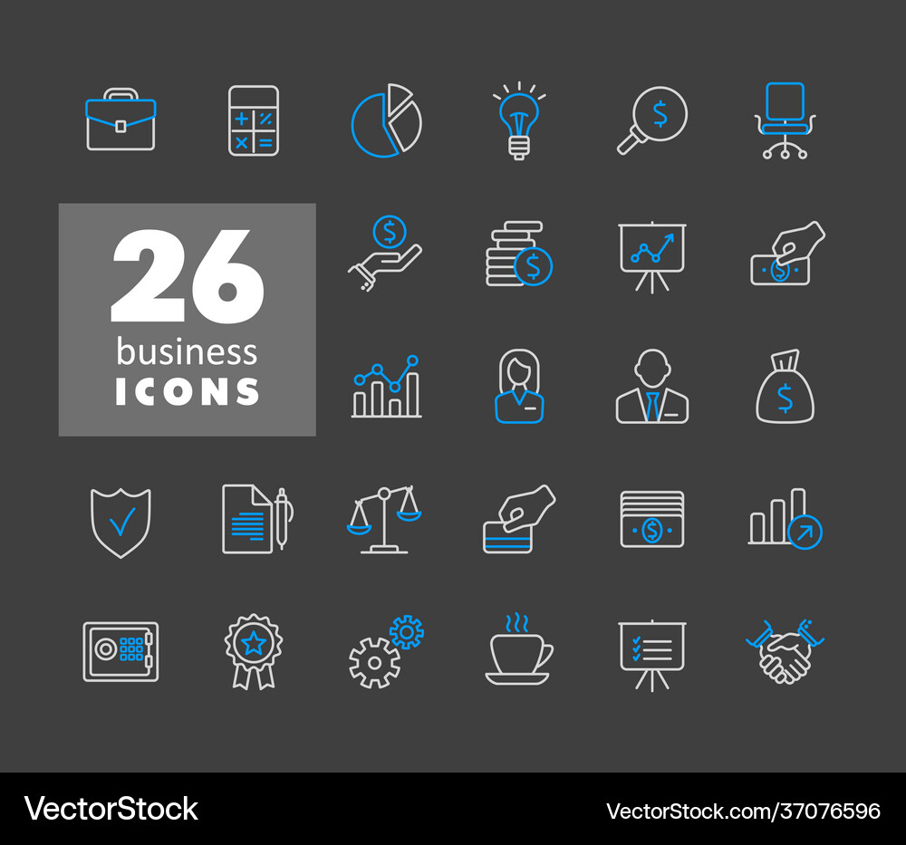 Business and finance web icon set Royalty Free Vector Image