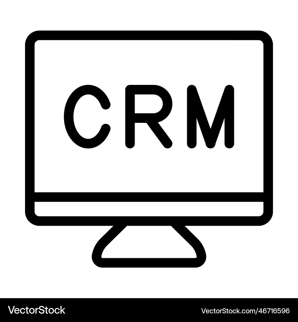 Crm thick line icon for personal and commercial Vector Image