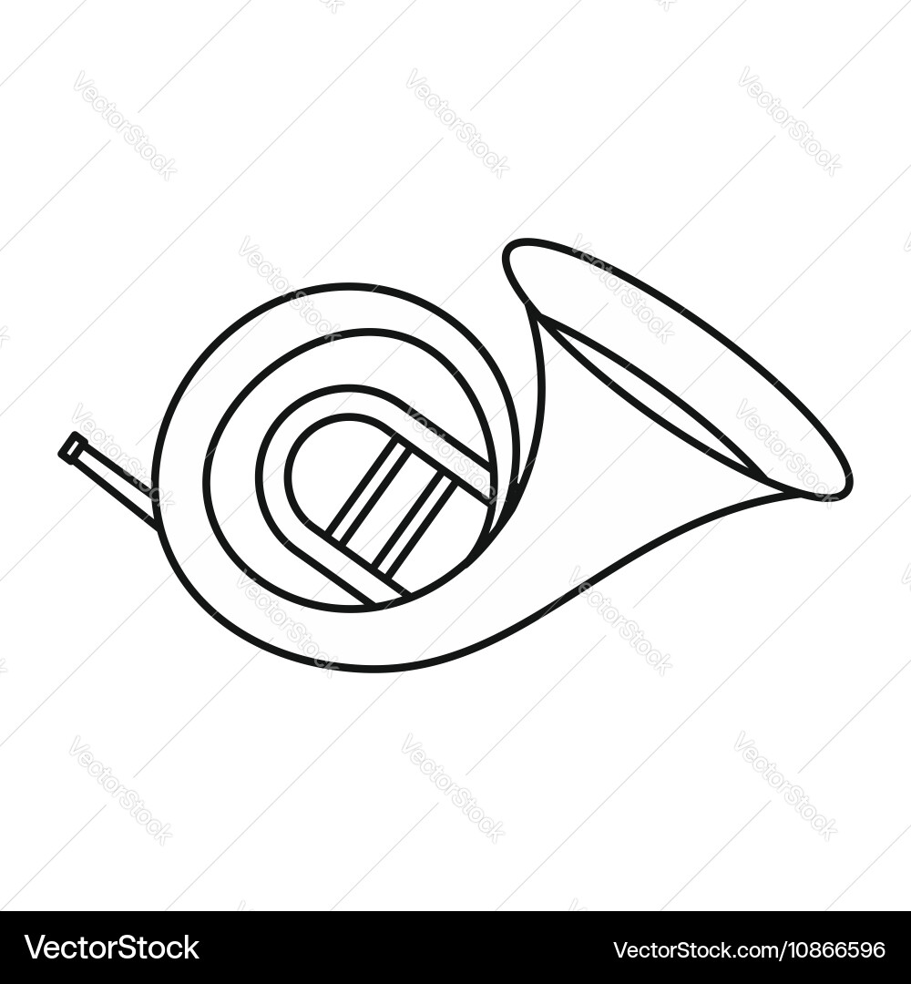 Horn trumpet icon outline style Royalty Free Vector Image