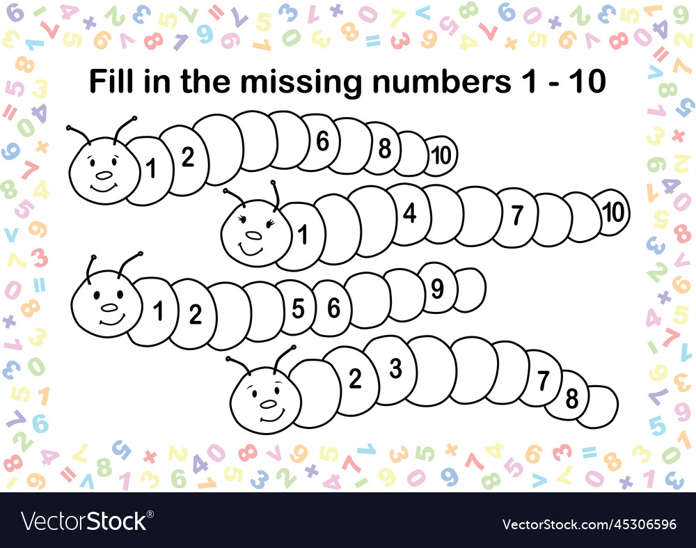 Missing Numbers Worksheets For Kindergarten Missing Numbers 1 To 100