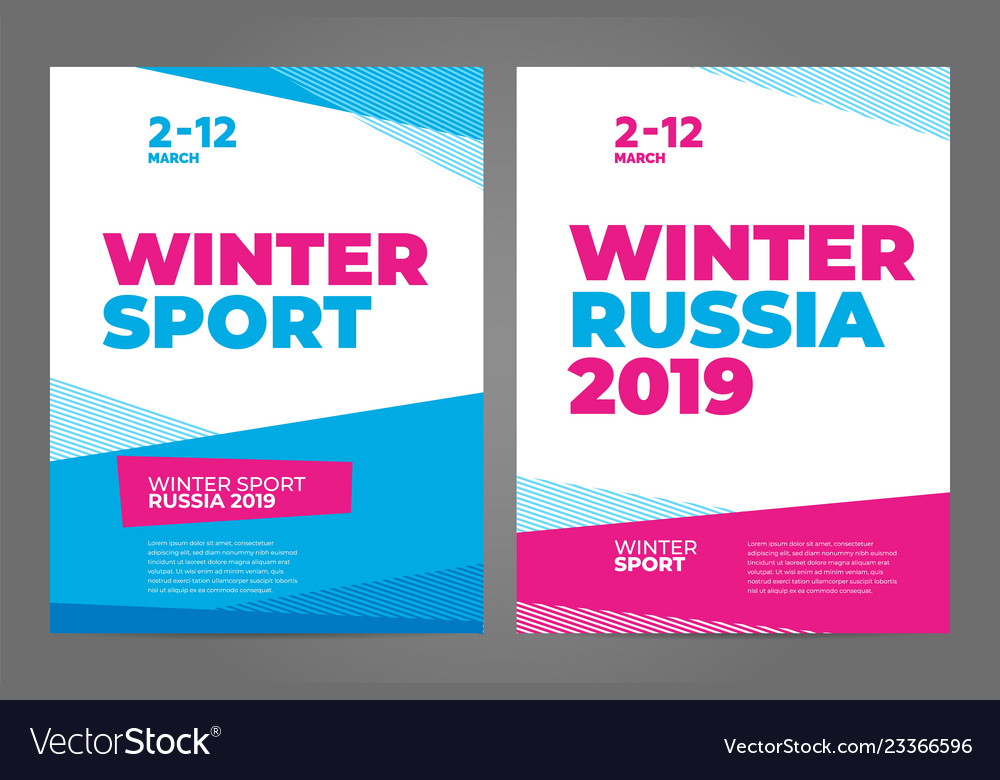 Layout poster template design for winter sport Vector Image