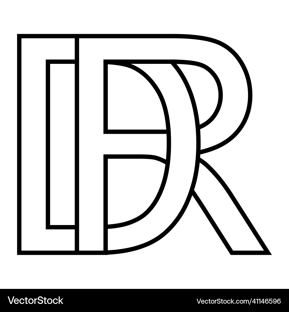 Logo sign dr rd icon nft interlaced letters d r Vector Image