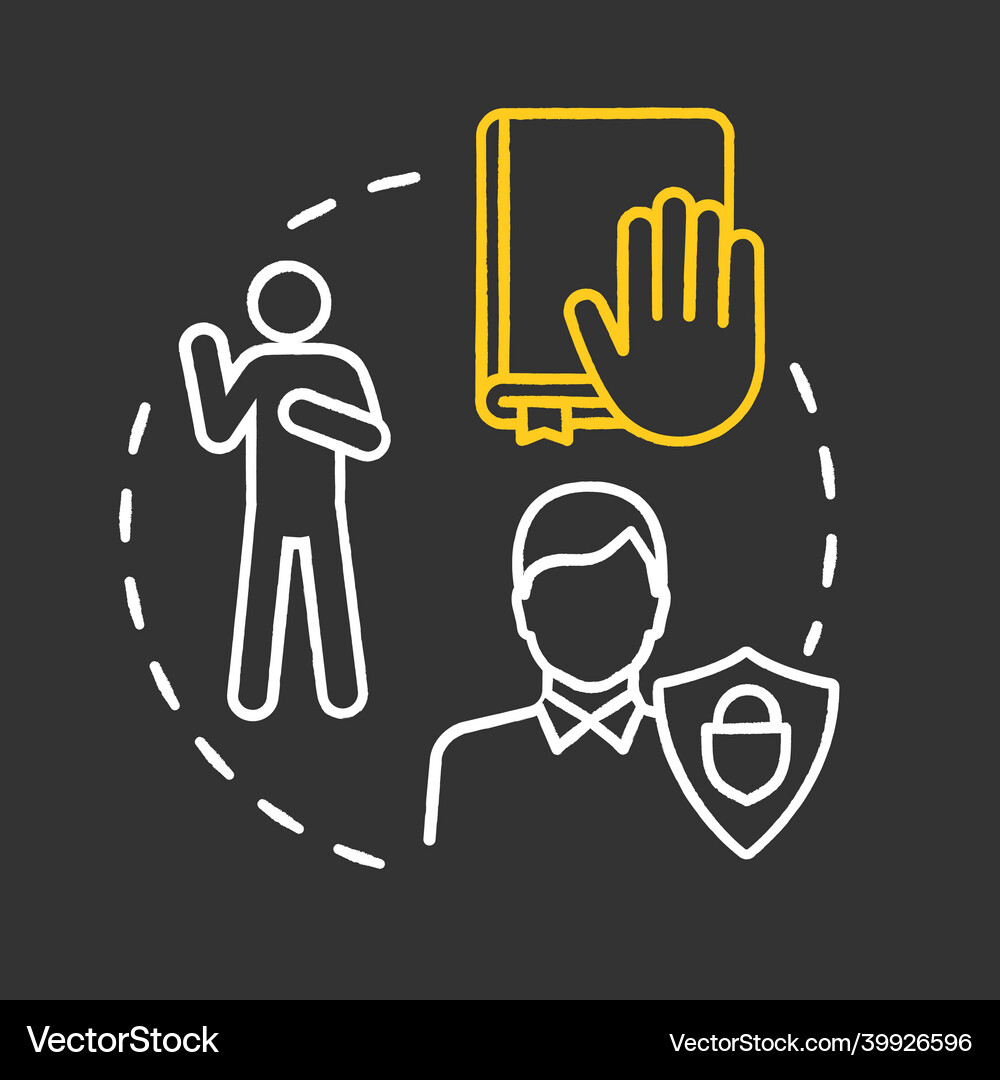Oath chalk rgb color concept icon making pledge Vector Image