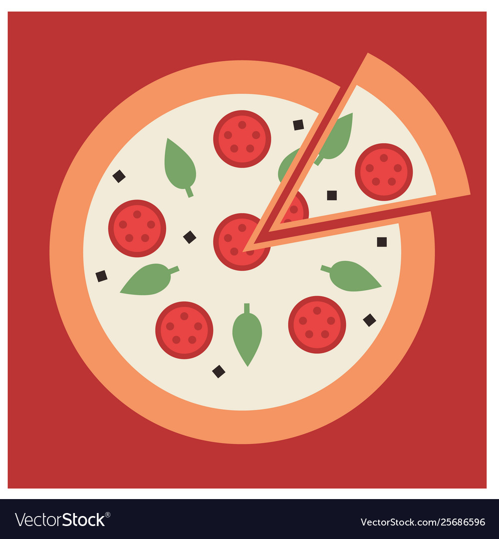 Pizza geometric isolated Royalty Free Vector Image