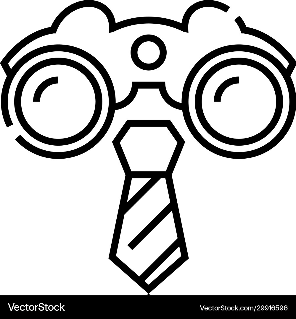 Searching boss line icon concept sign outline Vector Image