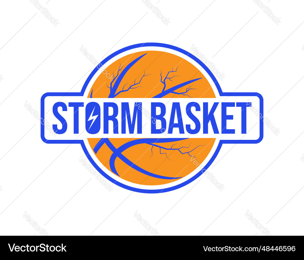 Storm basket ball sport logo design template Vector Image