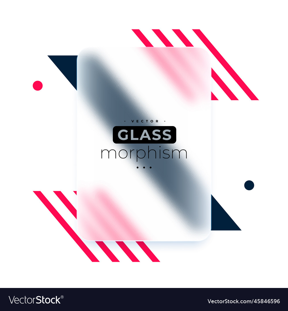 Trendy glassmorphism background with abstract Vector Image