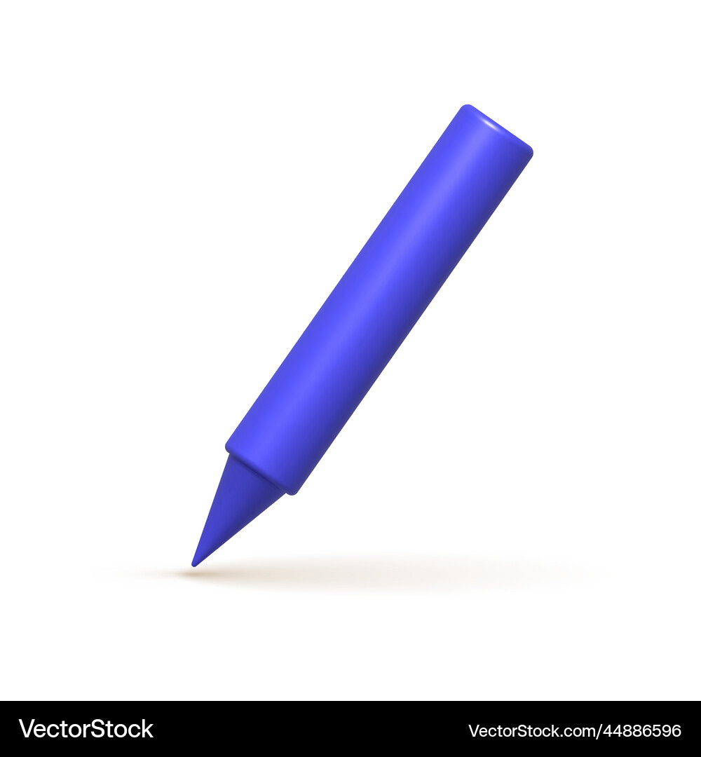 Writing tool 3d icon purple pen pencil marker 3d Vector Image