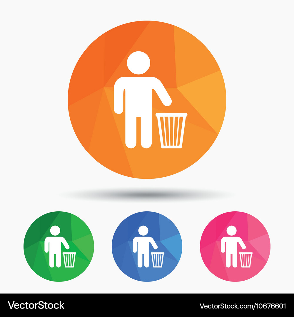 After use to throw in trash recycle bin sign Vector Image