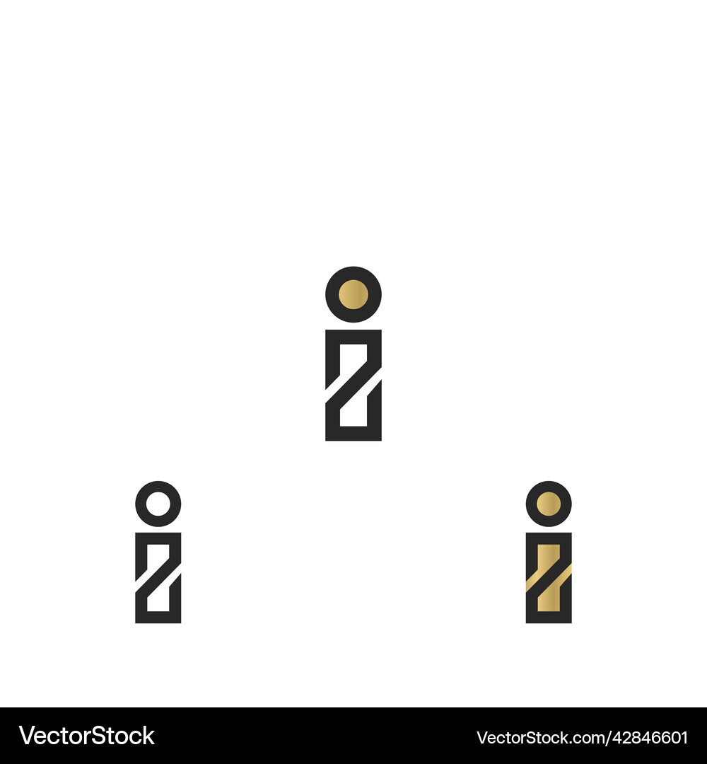 Alphabet initials logo iz zi i and z Royalty Free Vector