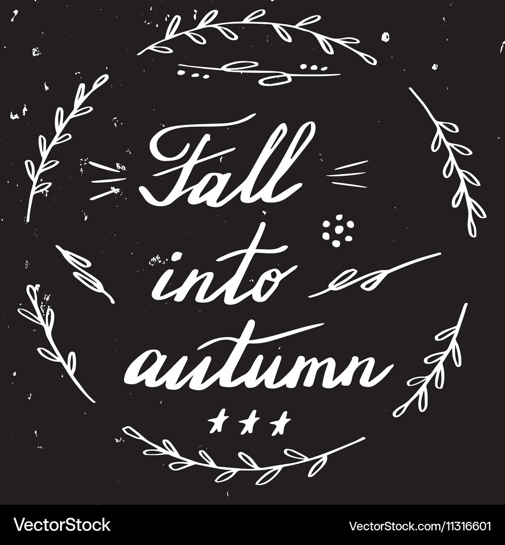 Autumn hand lettering and calligraphy design Vector Image