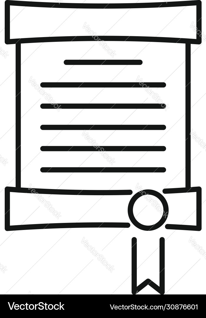 Baby birth certificate icon outline style Vector Image