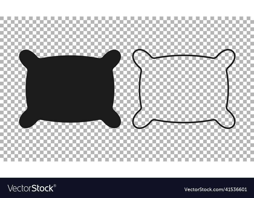 Black rectangular pillow icon isolated Royalty Free Vector