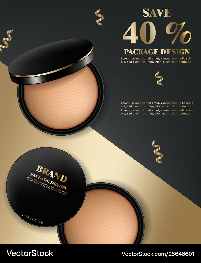 Face powder cosmetics realistic product Royalty Free Vector