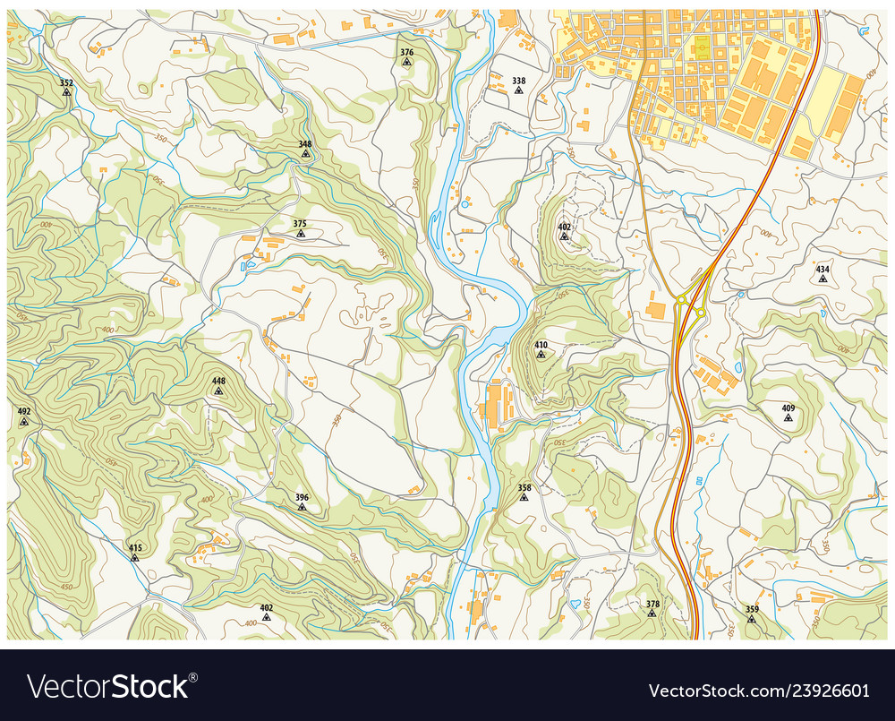 Imaginary topographic map Royalty Free Vector Image