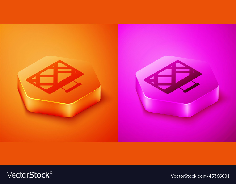 Isometric computer monitor and folded map with Vector Image