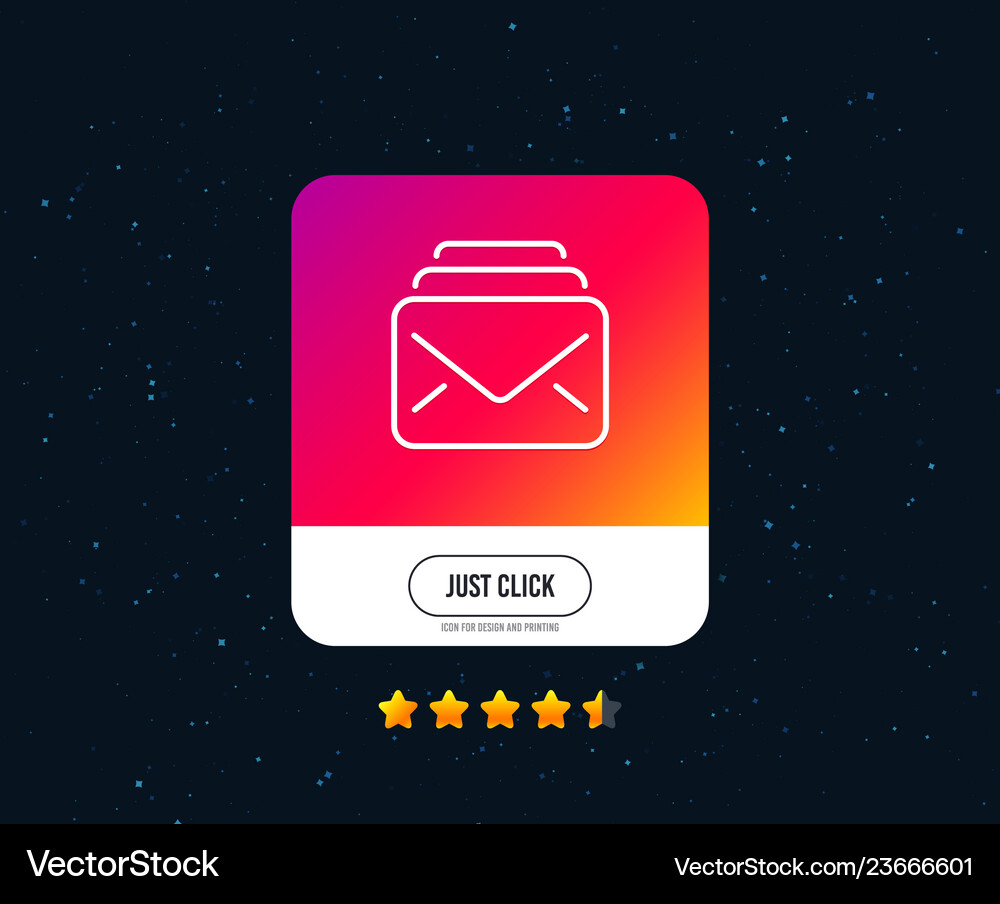 Mail line icon new messages correspondence sign Vector Image
