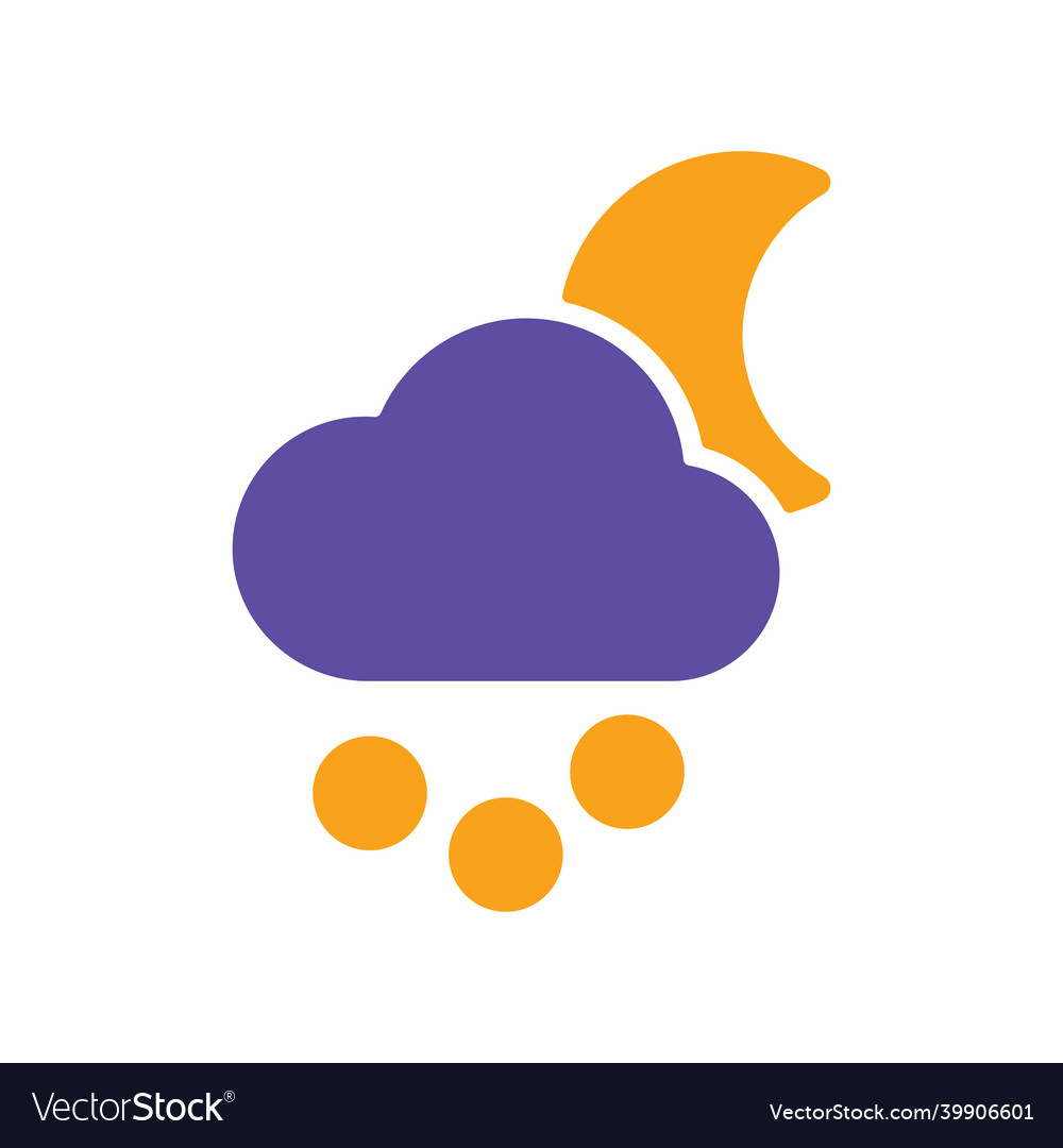 Moon cloud snow grain glyph icon meteorology Vector Image