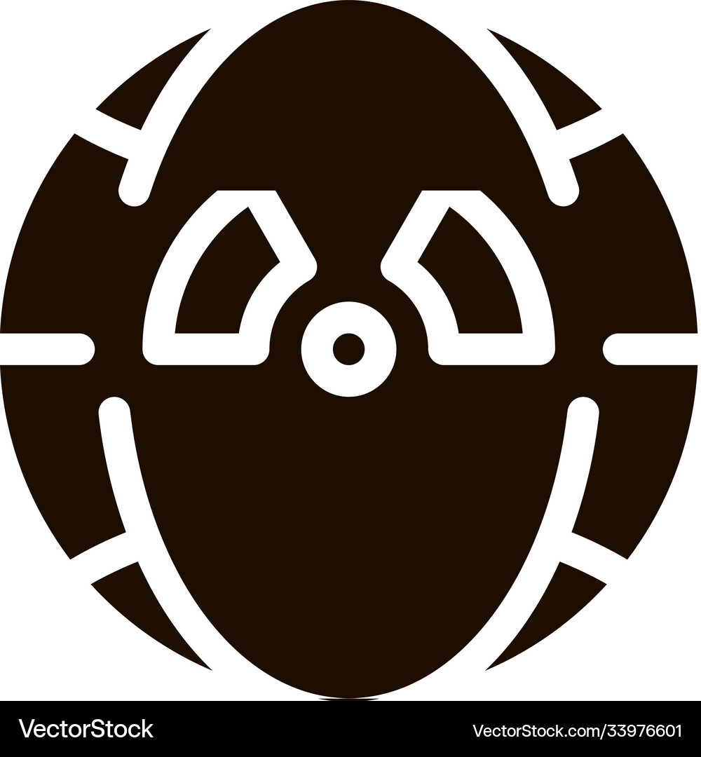 Radiation symbol and planet icon Royalty Free Vector Image