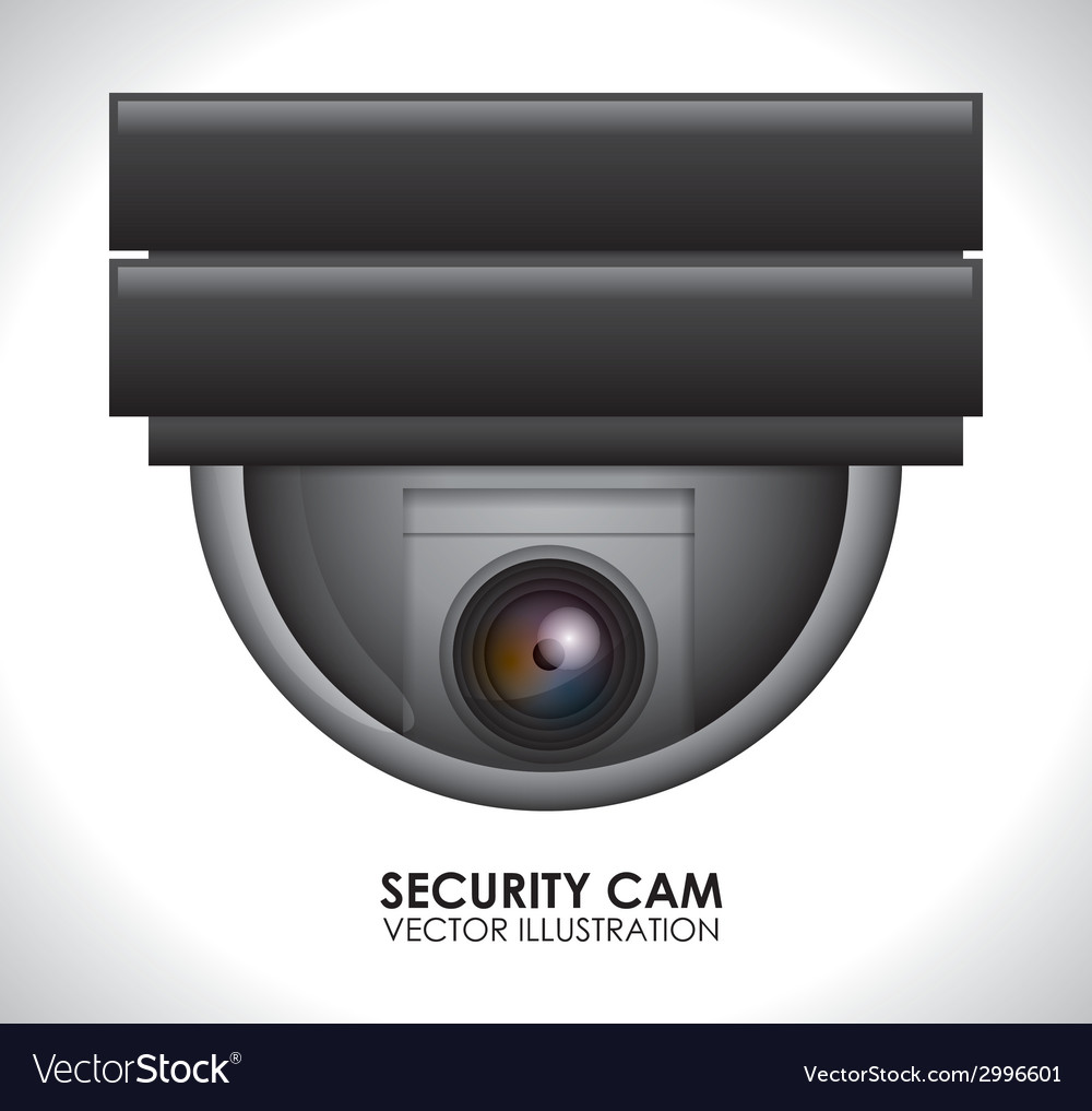 Security system over gray background Royalty Free Vector