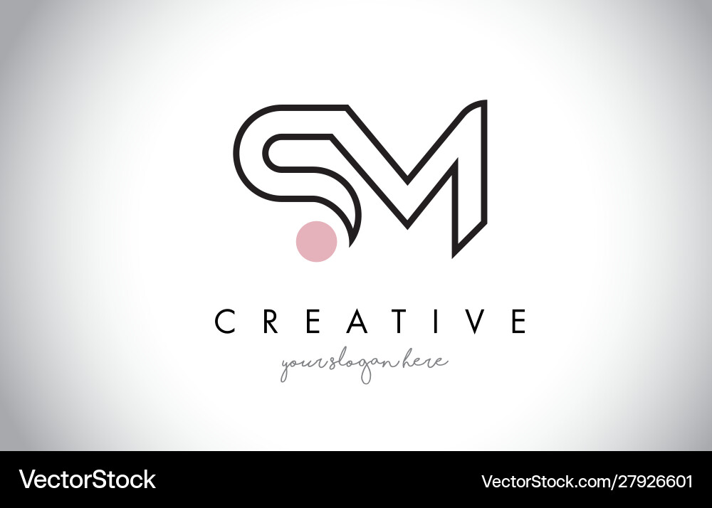 Sm letter logo design with creative modern trendy Vector Image