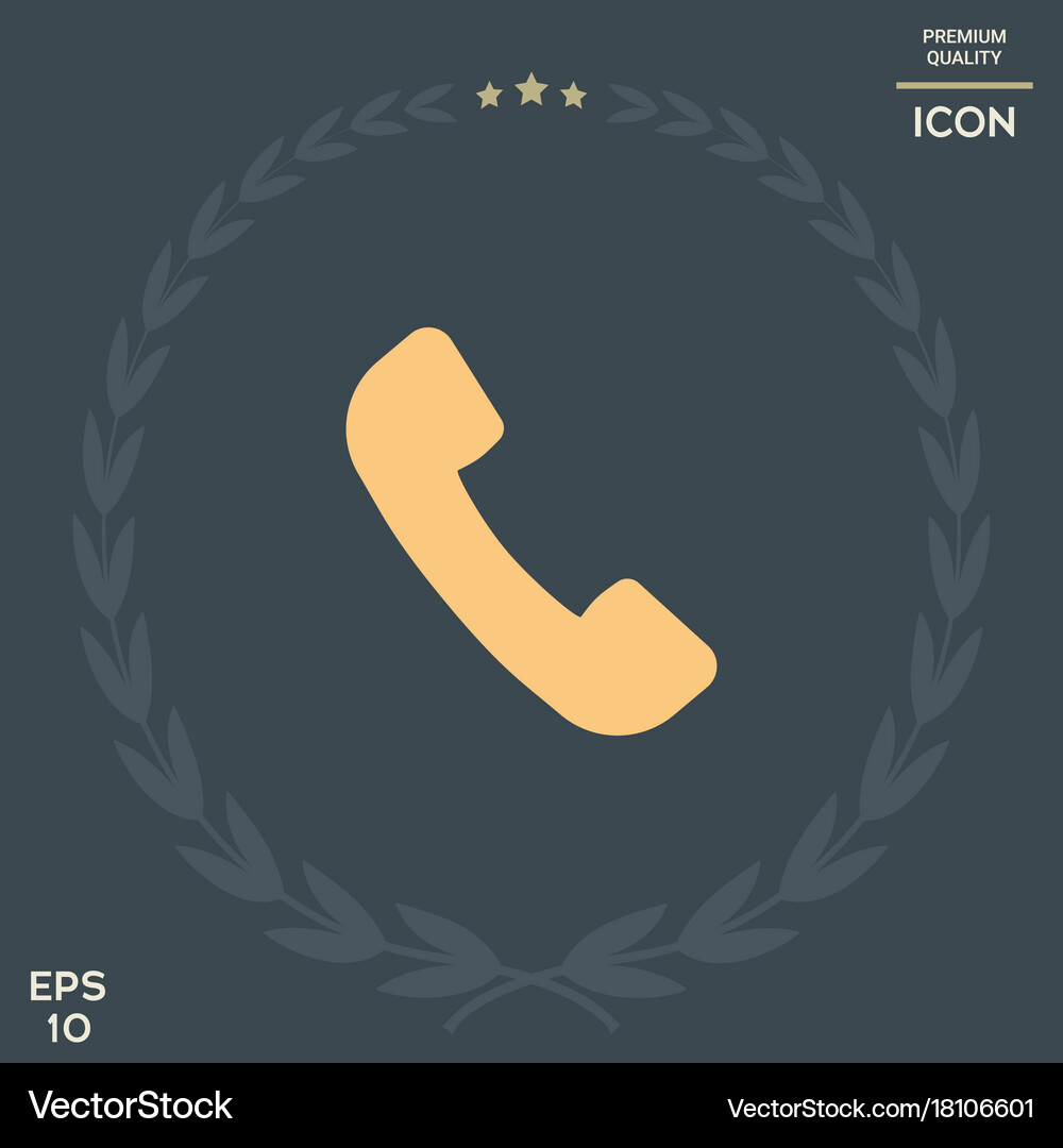 Telephone handset symbol receiver icon Royalty Free Vector