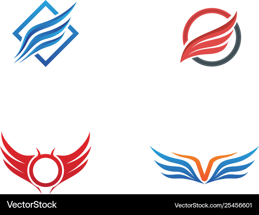 Wing logo and symbol business template Royalty Free Vector