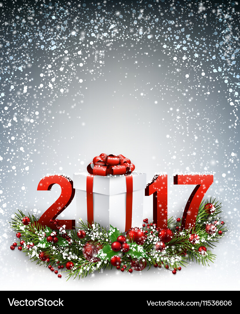 2017 new year background with garland Royalty Free Vector