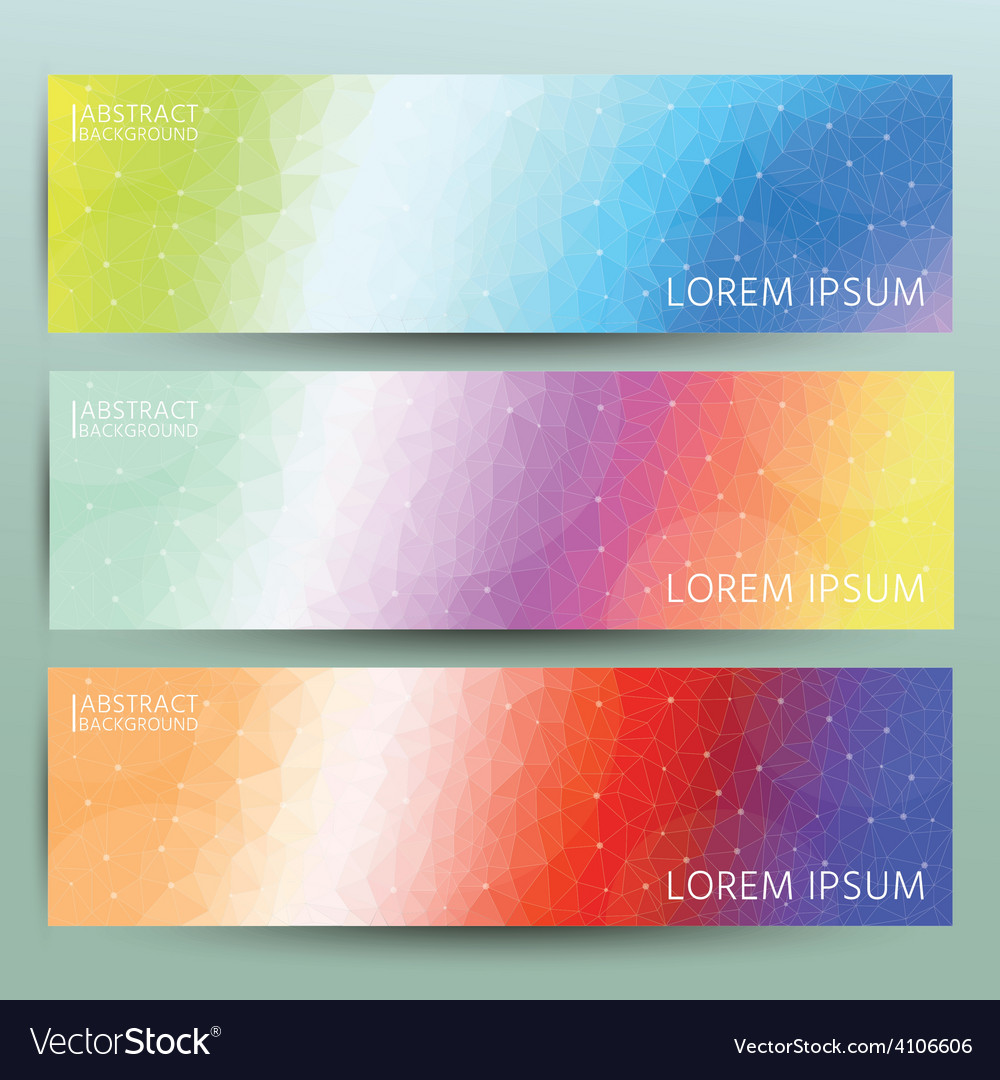 Abstract polygonal banner background set Vector Image Abstract polygonal banner background set Vector Image