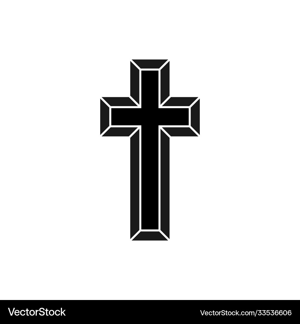 An isolated black cristian cross icon Royalty Free Vector